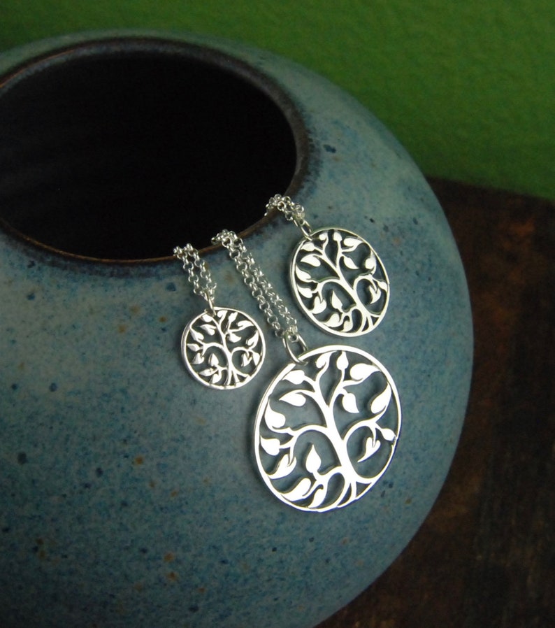 Sterling Silver Tree of Life Necklace: Family Tree Charm - Etsy