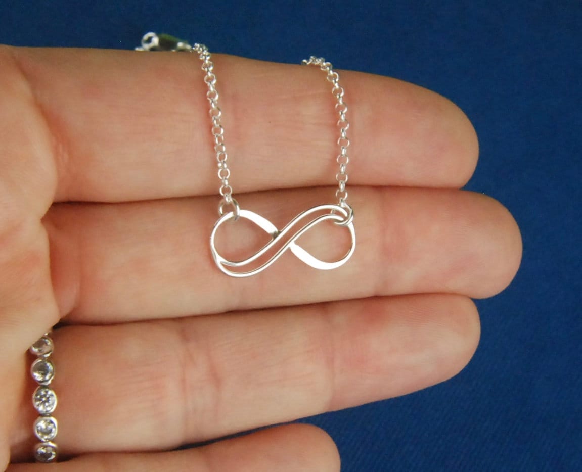Sterling Silver Double Infinity Necklace Infinity Knot | Etsy