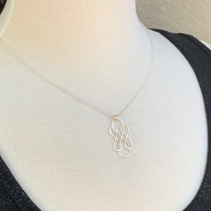 Triple Infinity Necklace in Sterling Silver, Sterling Silver Necklace ...