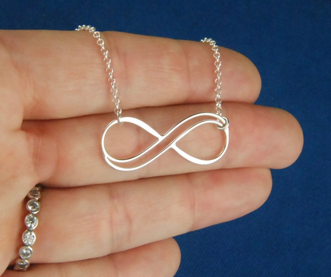 Sterling Silver Double Infinity Necklace Infinity Knot | Etsy