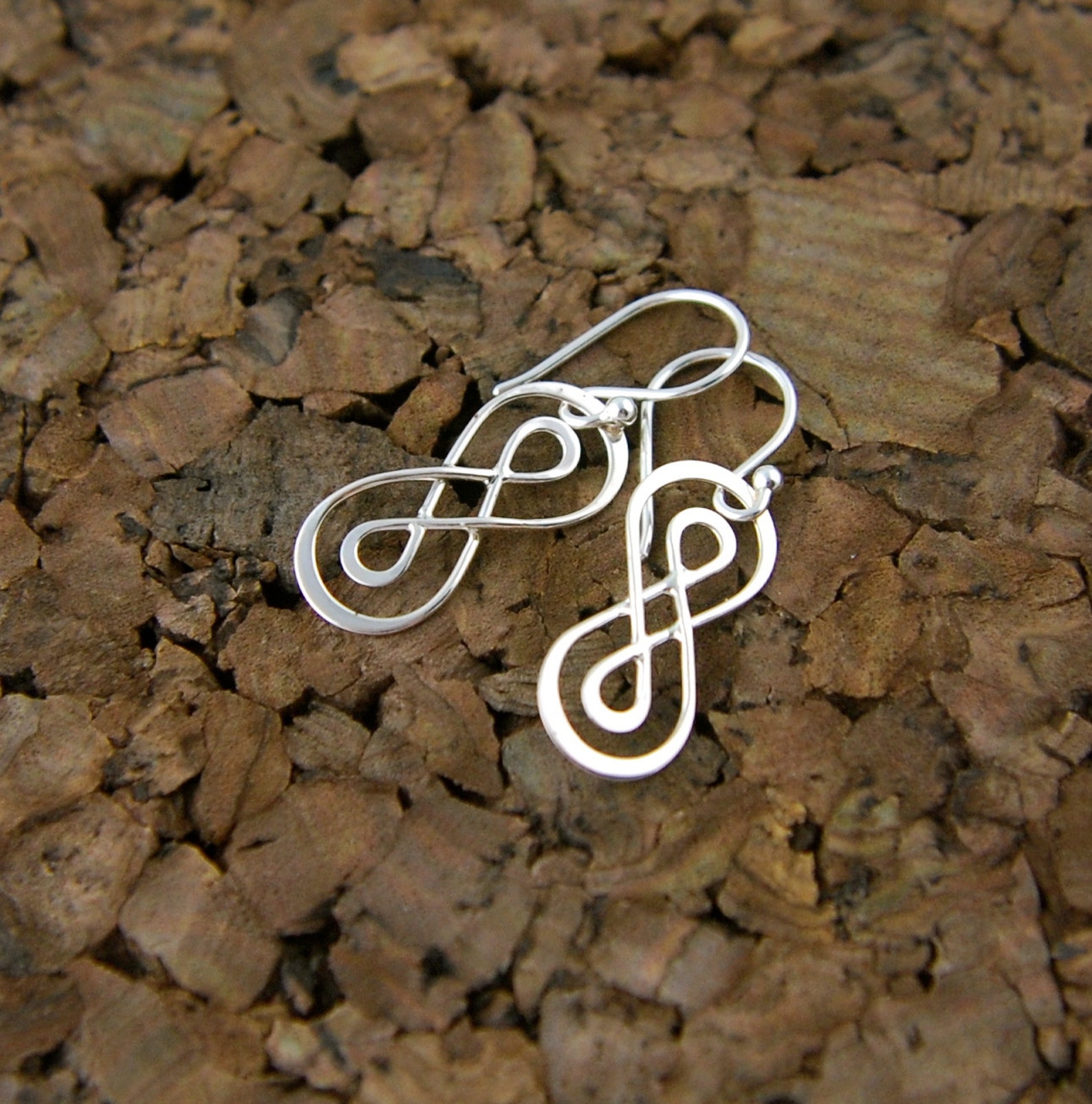 Double Infinity Earrings in Sterling Silver Infinity Knot - Etsy