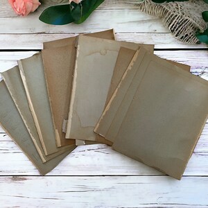 12 Large Antique Blank End Pages. 1920s. Old Book Pages, Ephemera ...