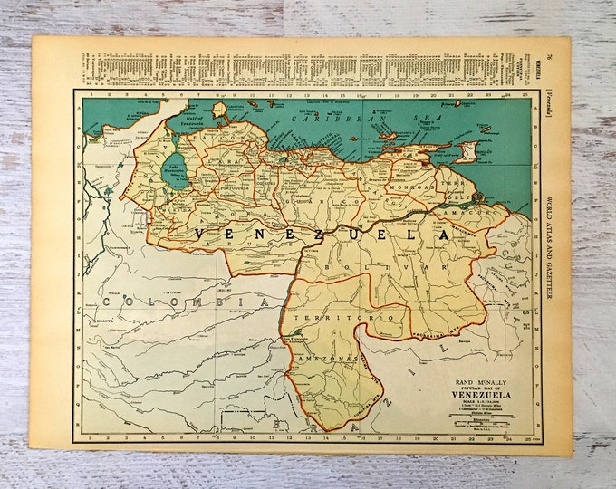 1937 Map of Venezuela. Vintage Maps. Antique Historical Print ...