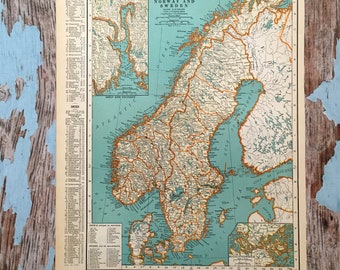 Norway map | Etsy