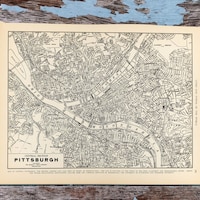 Pittsburgh Map 1902 - Old Map of Pittsburgh Pennsylvania Art Vintage ...