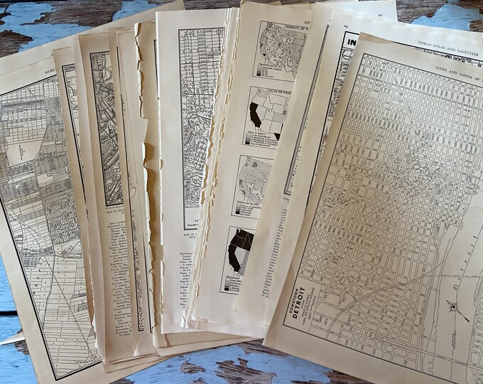 Antique City Map Collection. 20 Large Old City Maps From 1930s ...