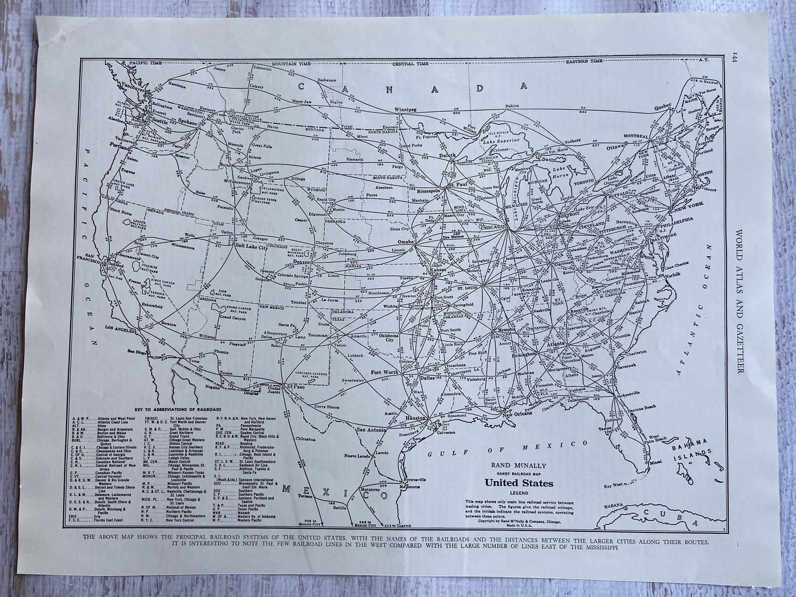 1937 Railroad Map. Antique Map of United States Railroad Lines ...