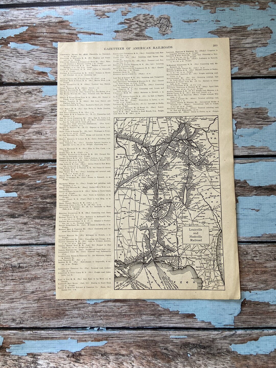 1926 Railroad Map. Antique Map of Louisville and Nashville Railroad ...