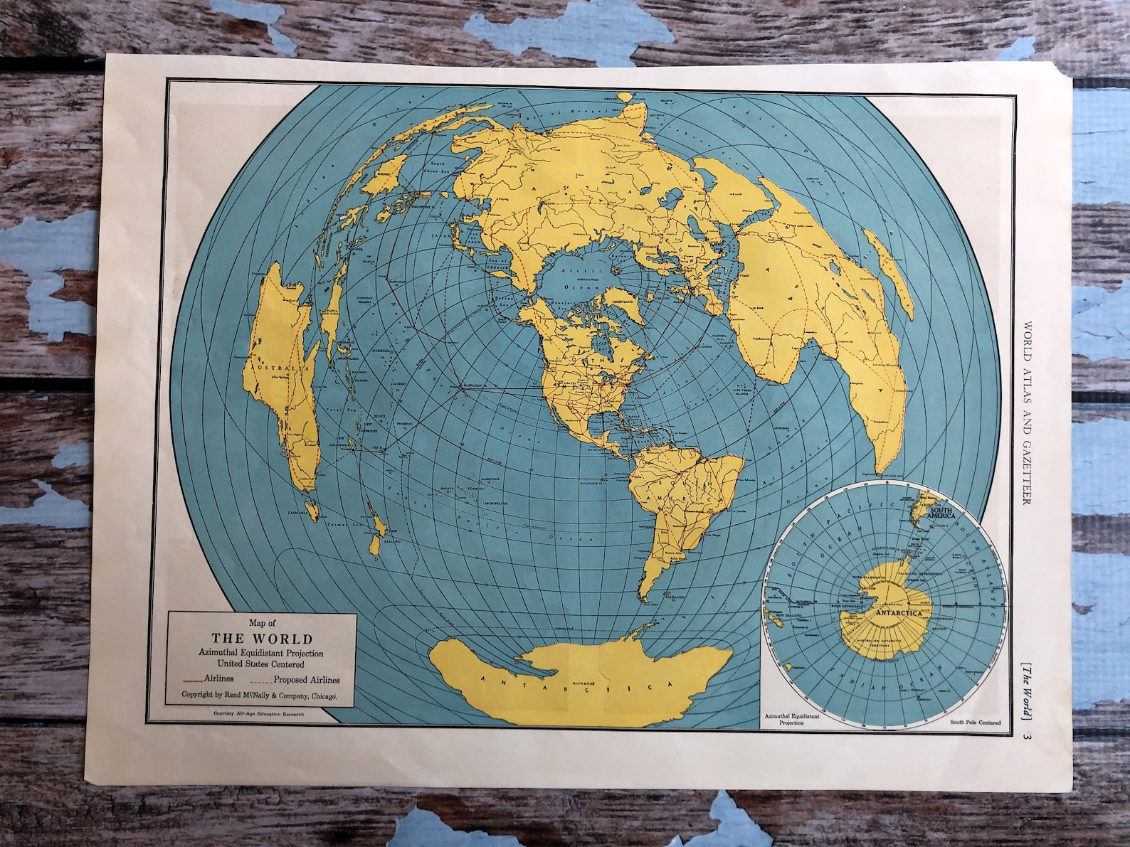 1937 Antique World Map. Vintage Map of the World & Polar - Etsy