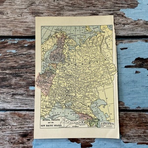 1925 Russia Ukraine & New Baltic States Antique Map. Old - Etsy