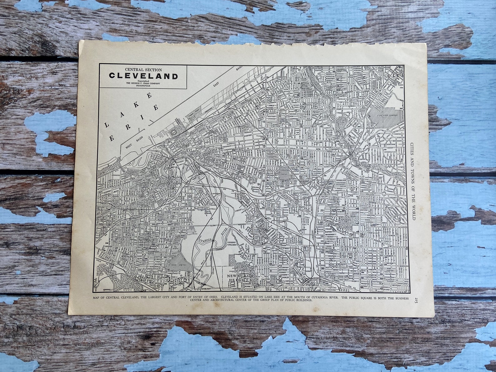 1937 Cleveland City Map. Antique Map of Cleveland Ohio. | Etsy