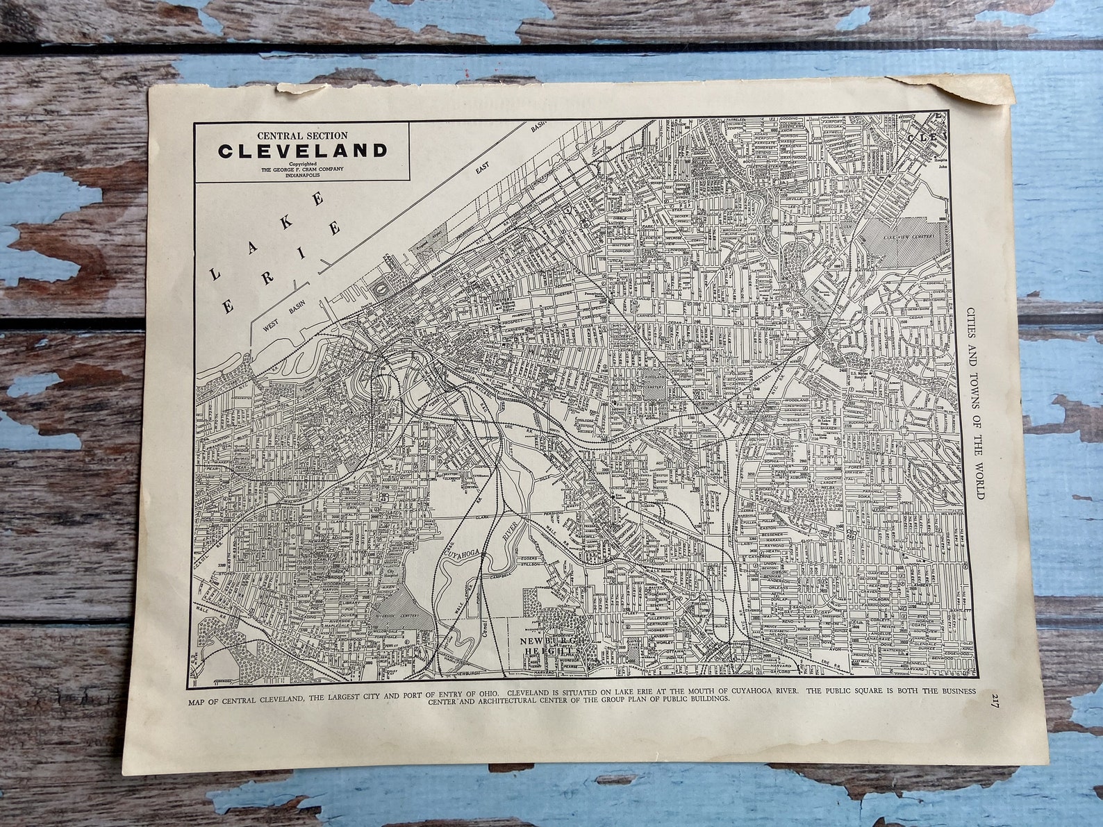 1937 Cleveland City Map. Antique Map of Cleveland Ohio. | Etsy
