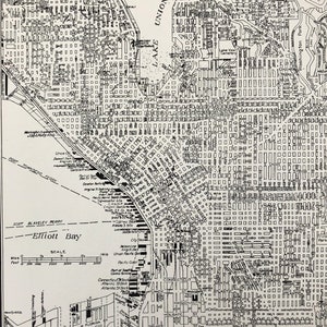 Antique Map of Seattle. Seattle City Map. 1937 Historical Print ...