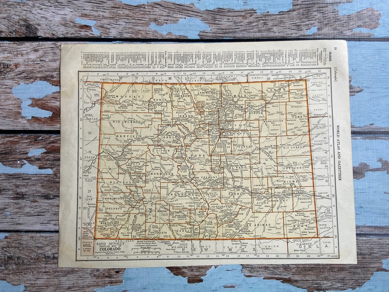 1937 Colorado Map. Old Map of Colorado. Antique Historical Print ...