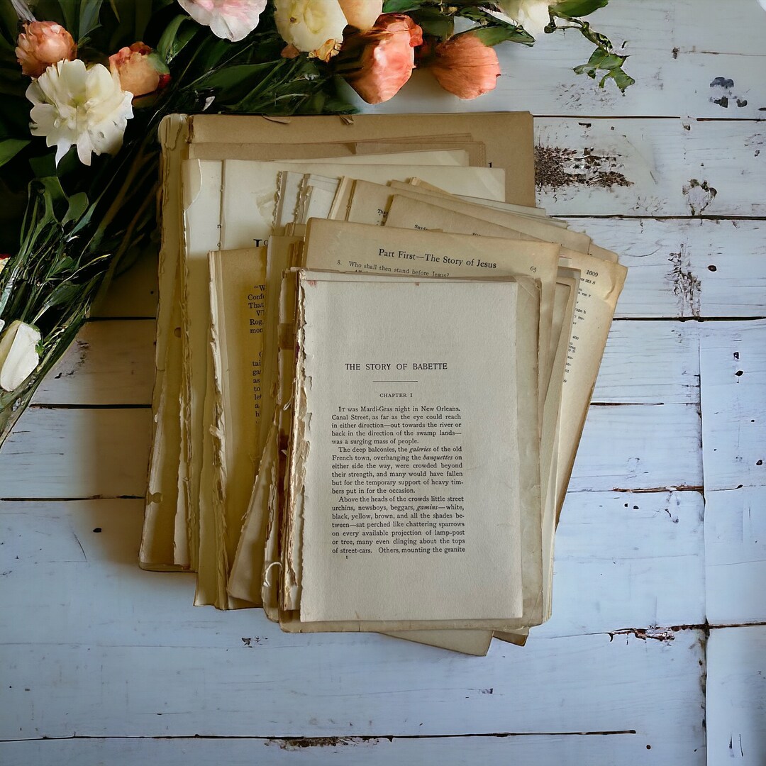 Huge Stack of Old Papers. 250 Vintage Antique Book Pages. Late 1800s ...