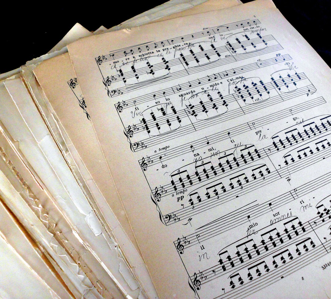20 XL Sheets Antique Sheet Music Large Format 11x14 Classical Music ...