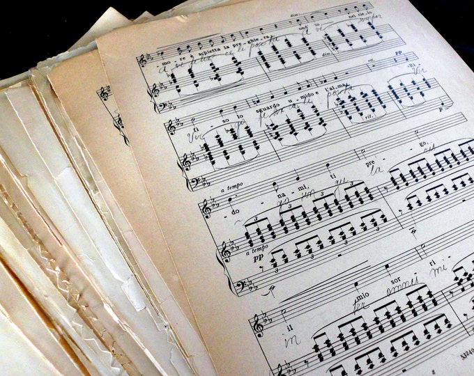 20 XL Sheets Antique Sheet Music- Large Format 11x14" Classical Music ...