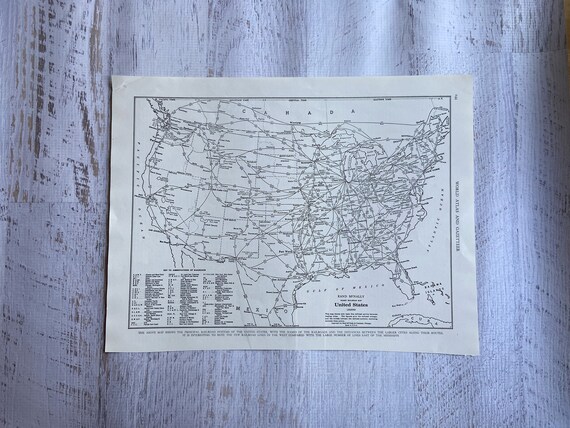 1937 Railroad Map. Antique Map of United States Railroad | Etsy