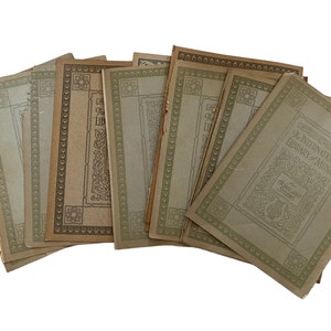 12 Large Antique Blank End Pages. 1920s. Old Book Pages, Ephemera ...