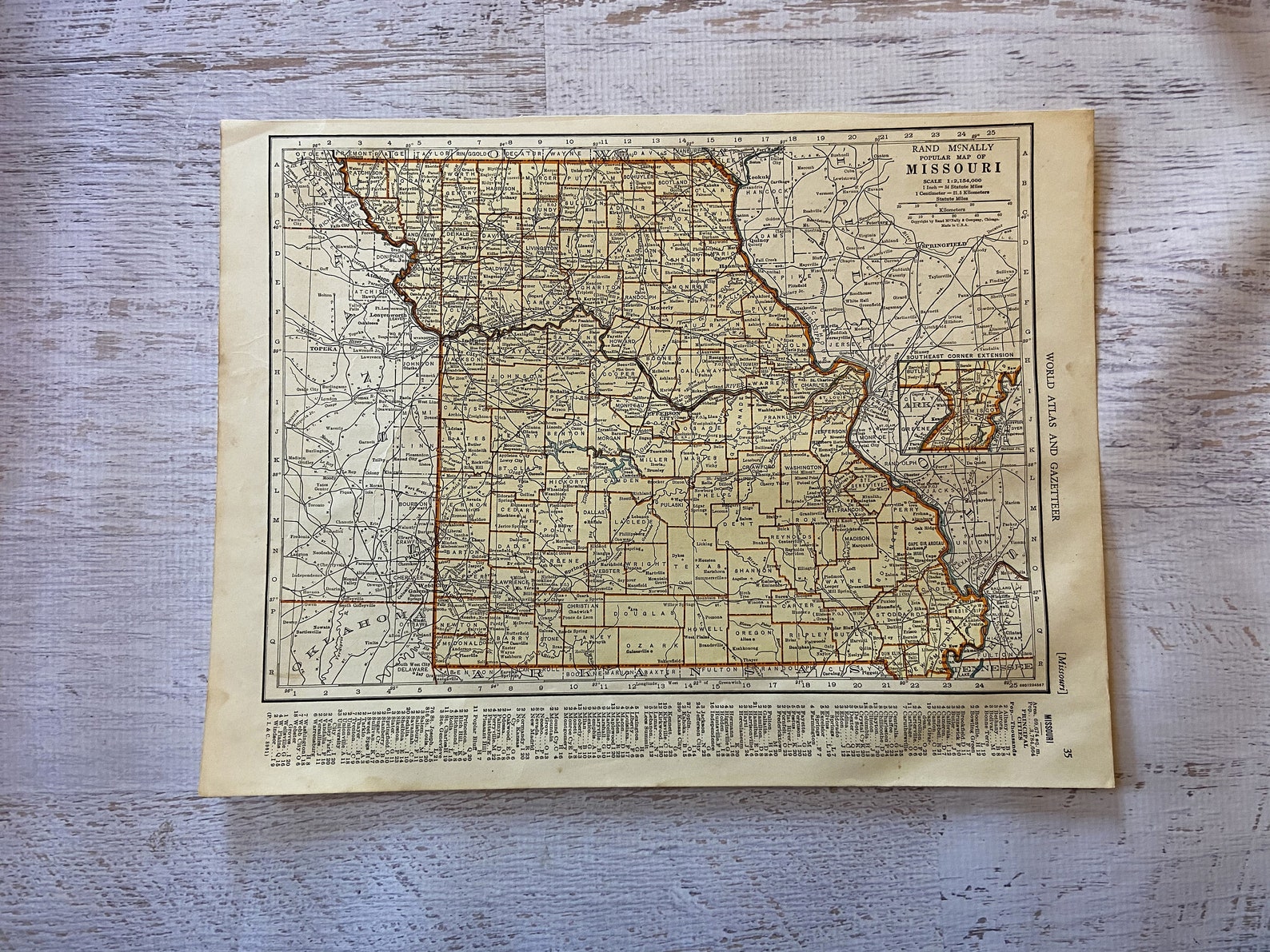 1937 Missouri Antique Map. Old State Map of Missouri. | Etsy