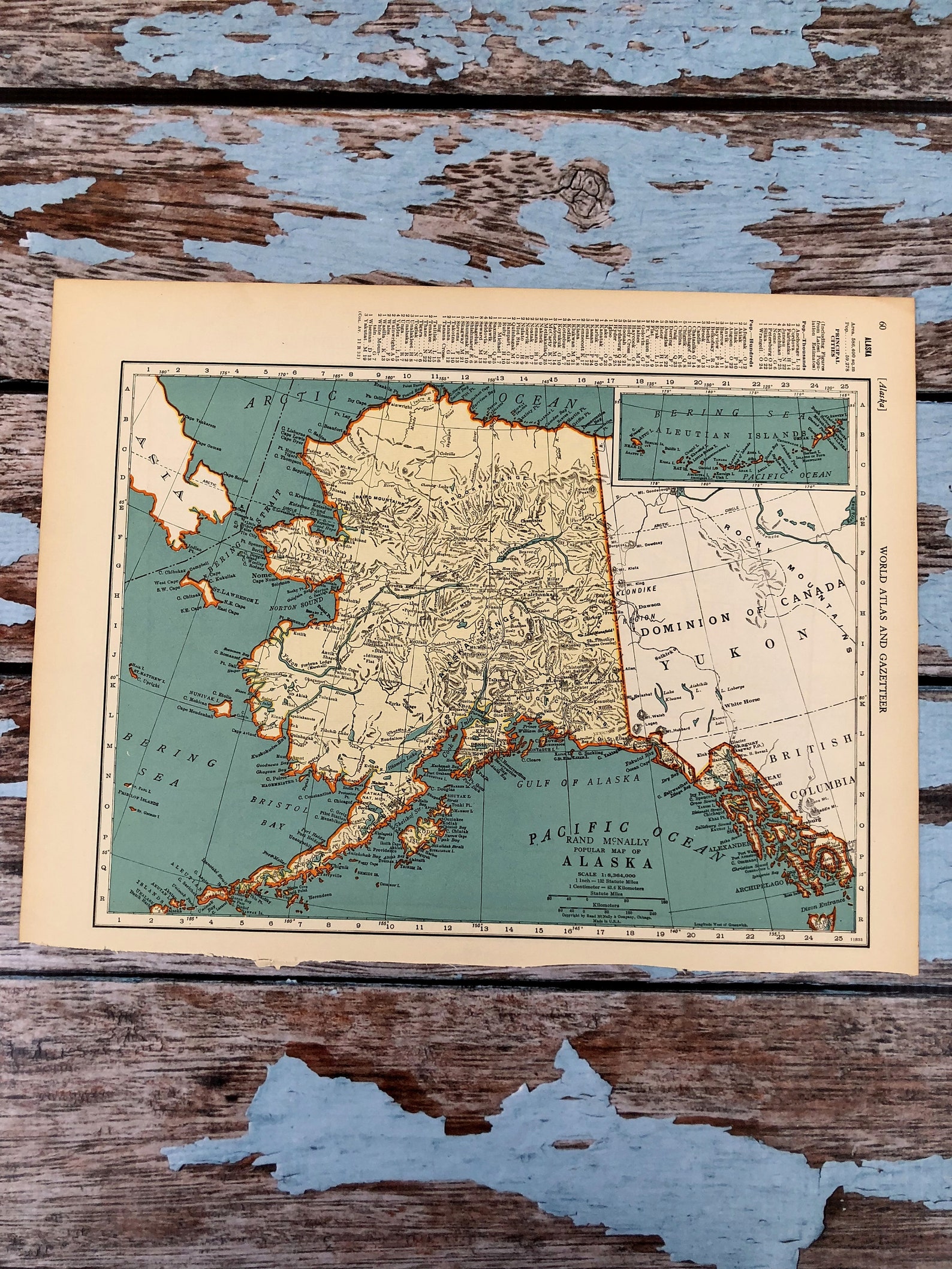1937 Alaska Antique Map. Old State Map of Alaska. Historical - Etsy