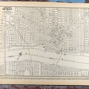 1937 Detroit City Map. Vintage Map of Detroit Michigan. Historical ...
