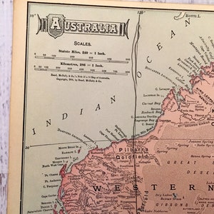 1912 Australia Map. Original, Antique, Colorful Map of Australia ...