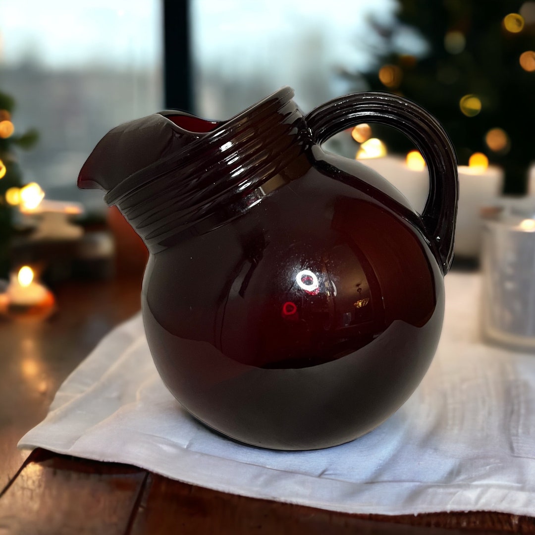 Vintage Anchor Hocking Tilt Pitcher in Royal Ruby Red. Glass Ball ...