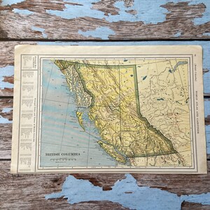 1926 British Columbia Antique Map. Old Map of Canada. Historical Print ...