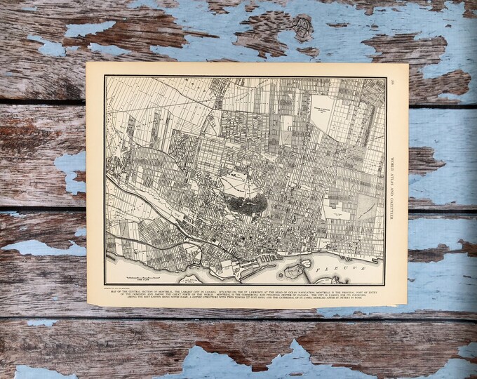 1937 Map of Montreal, Canada. Vintage Montreal City Map. Historical ...