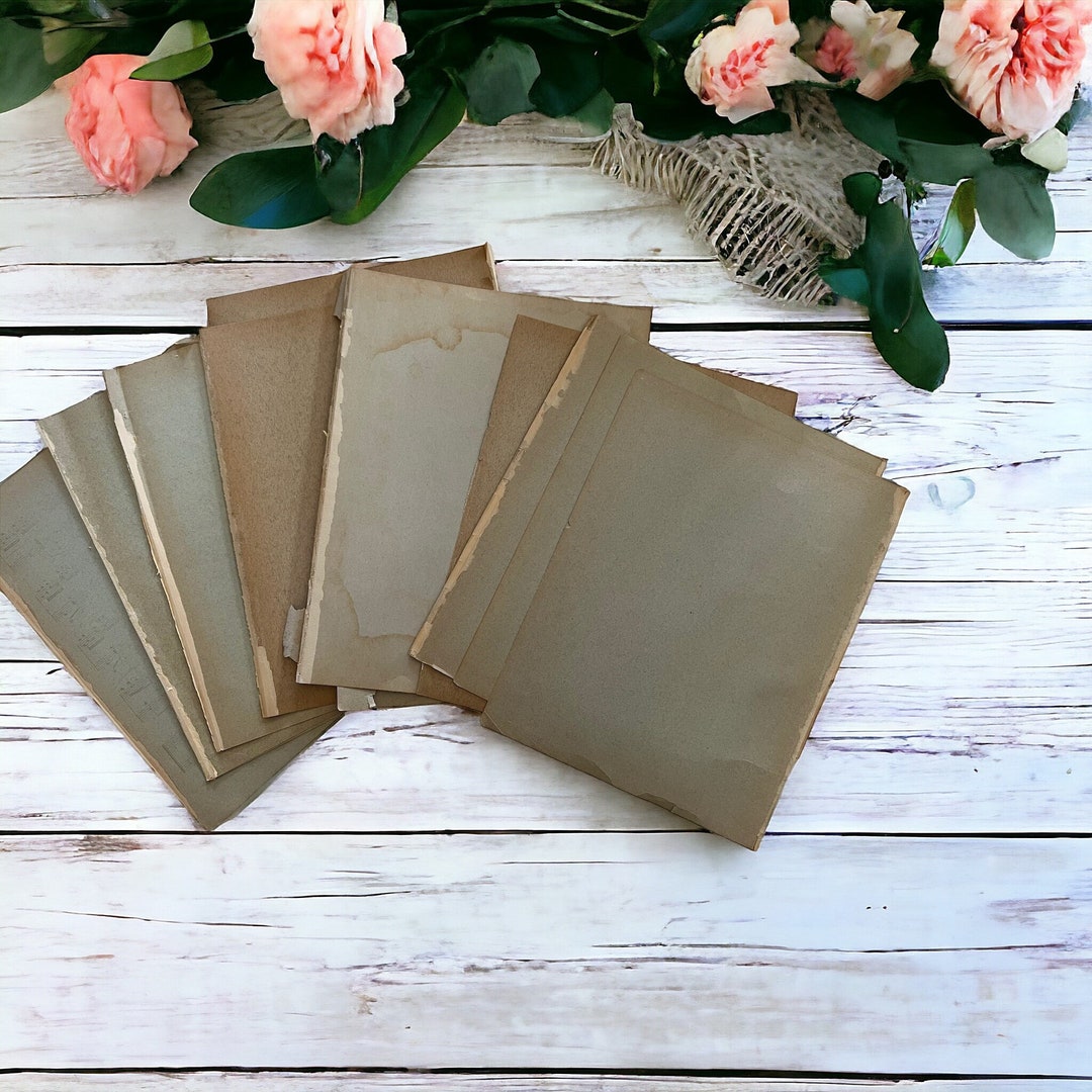 12 Large Antique Blank End Pages. 1920s. Old Book Pages, Ephemera ...