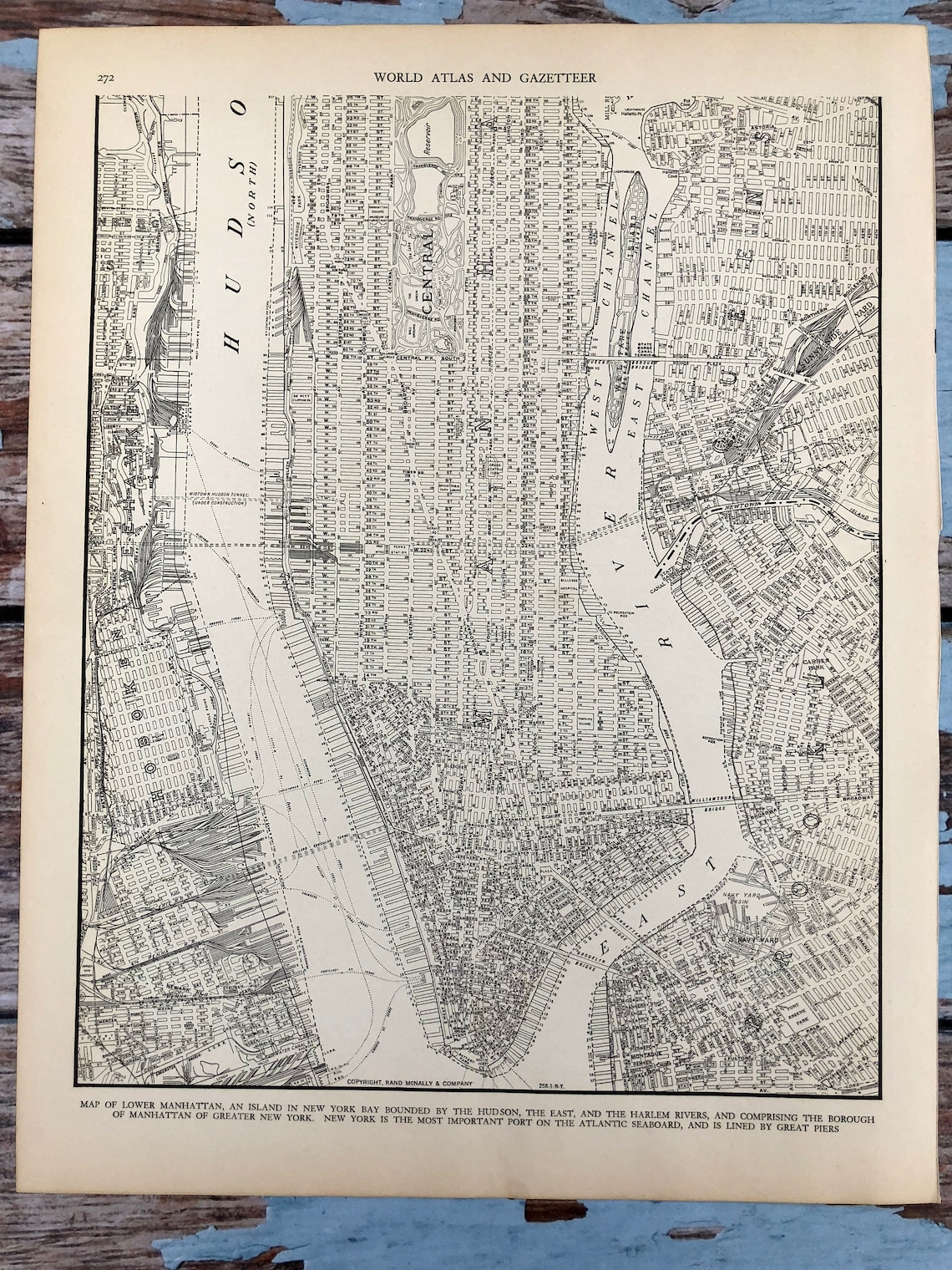 Manhattan Antique City Map. C1937. 89 Year Old Historical Print ...