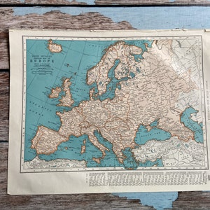 1937 Map of Europe. Vintage Map of Europe. Antique Historical Print ...