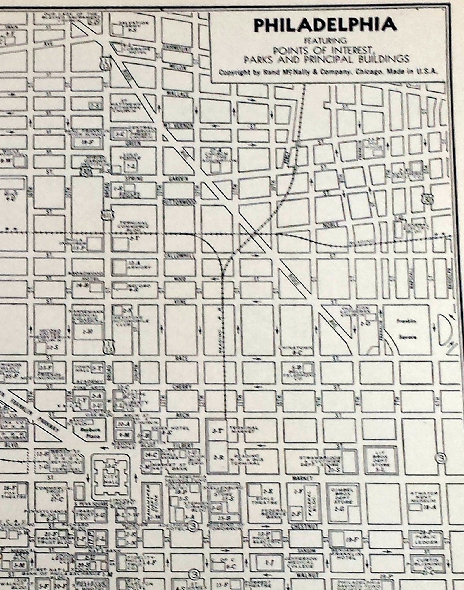 Antique Map of Philadelphia. City Map. 1937 Historical Print - Etsy