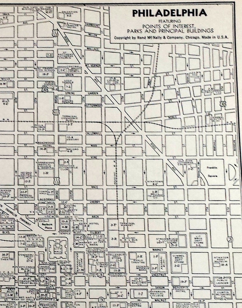 Antique Map of Philadelphia. City Map. 1937 Historical Print - Etsy
