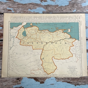 Venezuela Antique Map. C1937. 89 Year Old Historical Print Lithograph ...