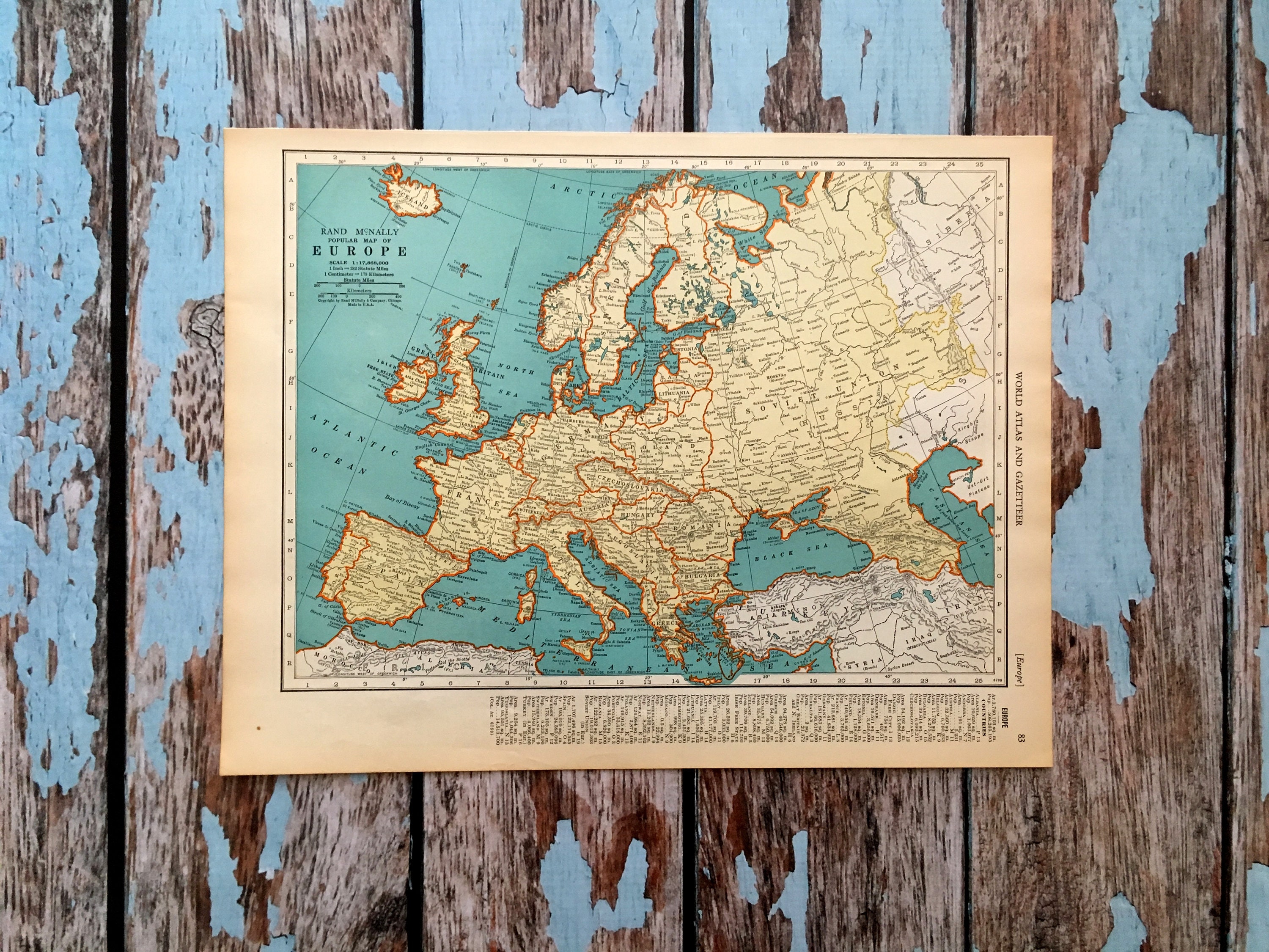 1937 Map of Europe. Vintage Map of Europe. Antique Historical - Etsy Canada