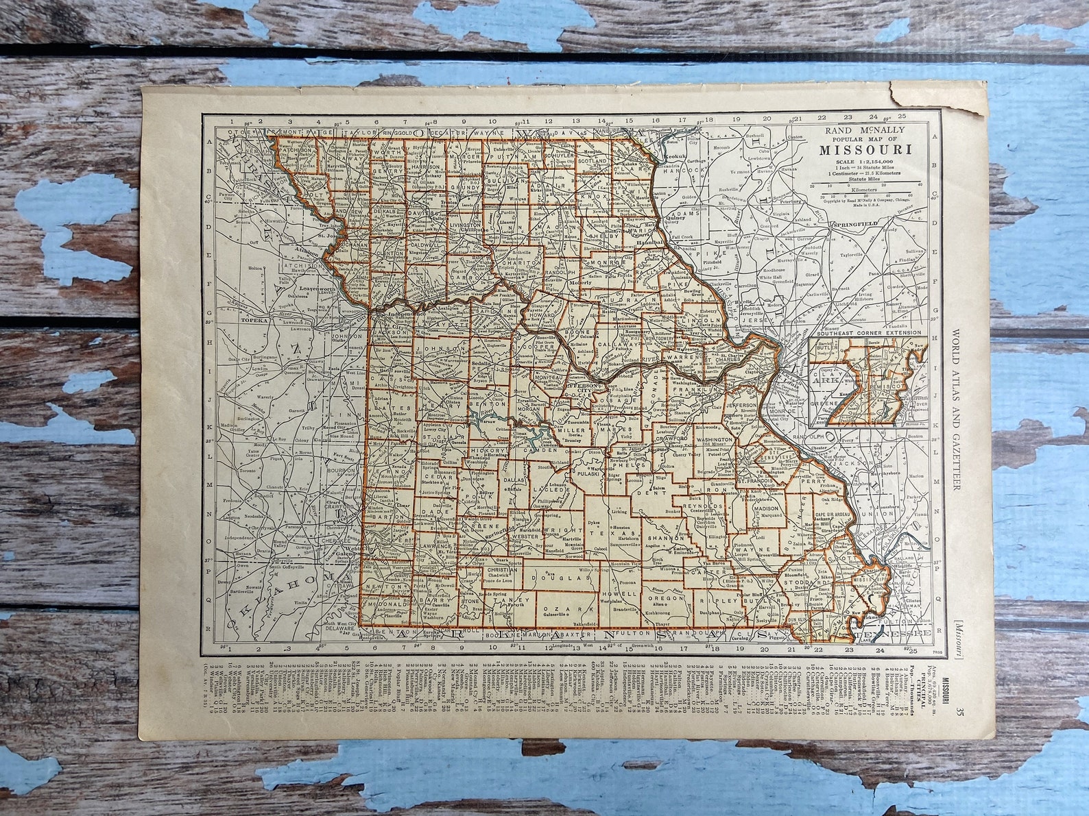 1937 Missouri Antique Map. Old State Map of Missouri. | Etsy