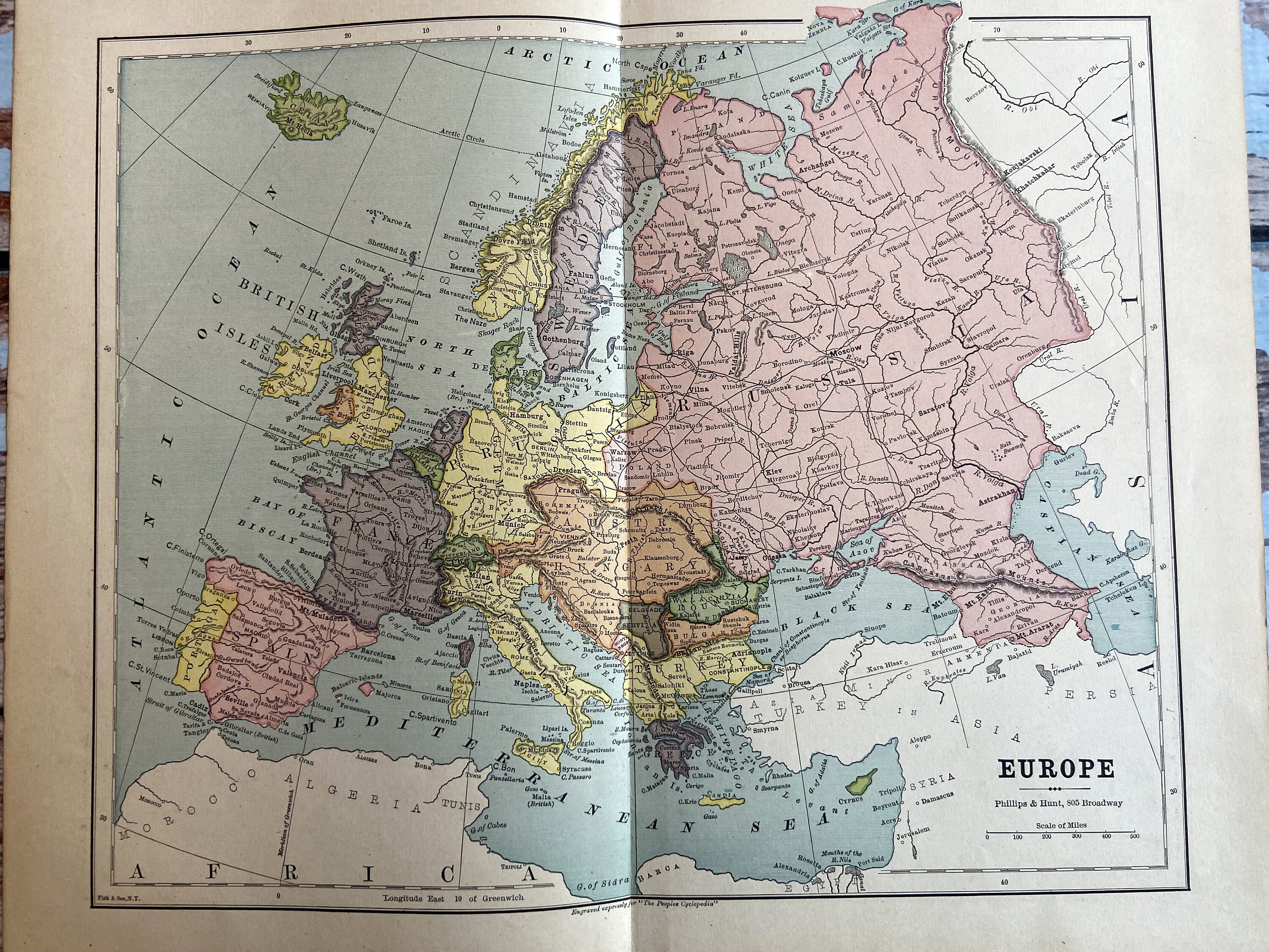 1882 Europe Map. Antique Colorful Map. Original Lithograph - Etsy