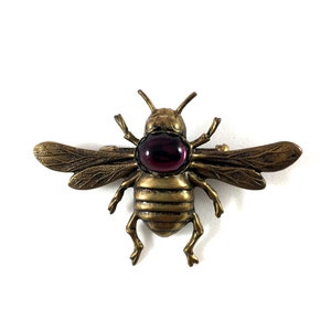 Vintage Repousse Bee Brooch. 1940s. Pressed Brass Insect Pin - Etsy