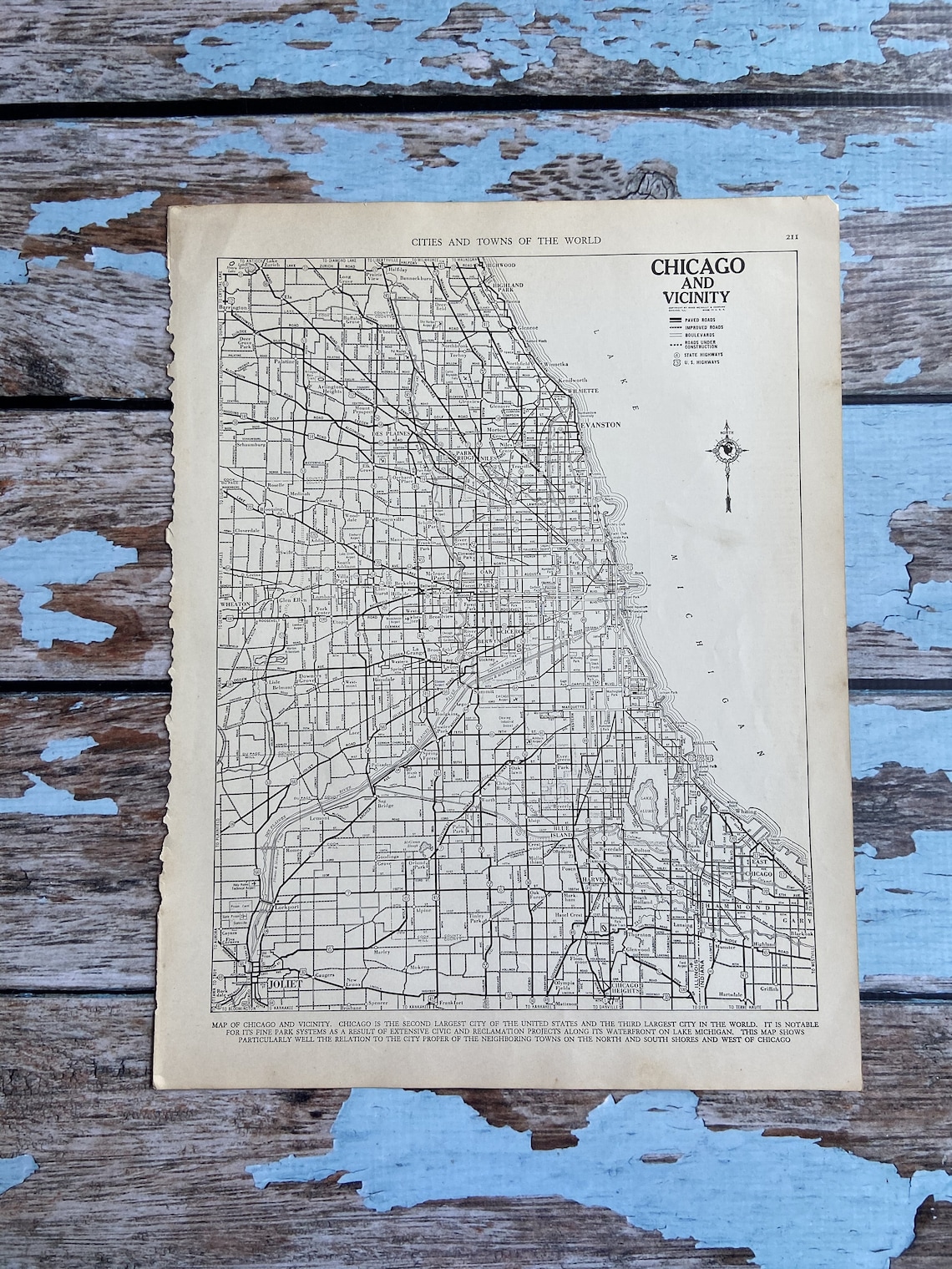 Antique Map of Chicago. Chicago City Map. 1937 Historical | Etsy