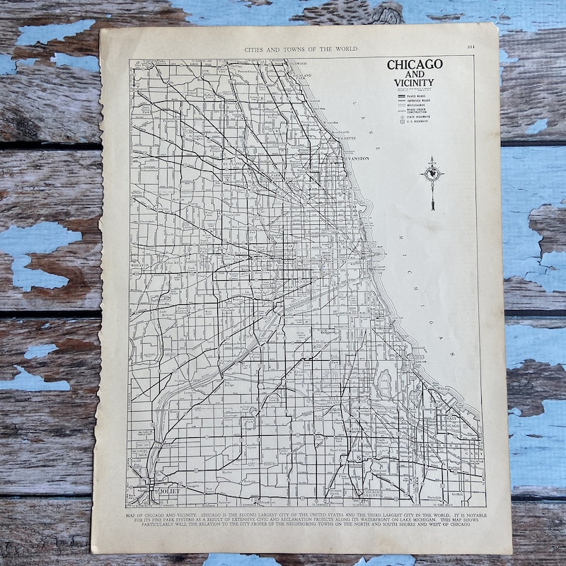 Chicago Vintage Map - Etsy