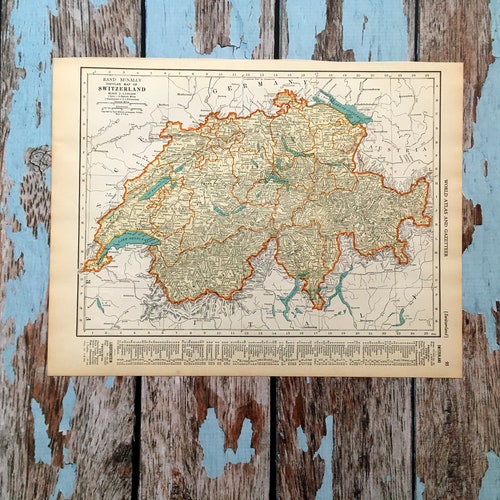 1937 Switzerland Antique Map. Old Map of Switzerland. - Etsy