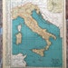 Antique Map of Italy. 1937. Beautiful Historical Print of Sicily ...