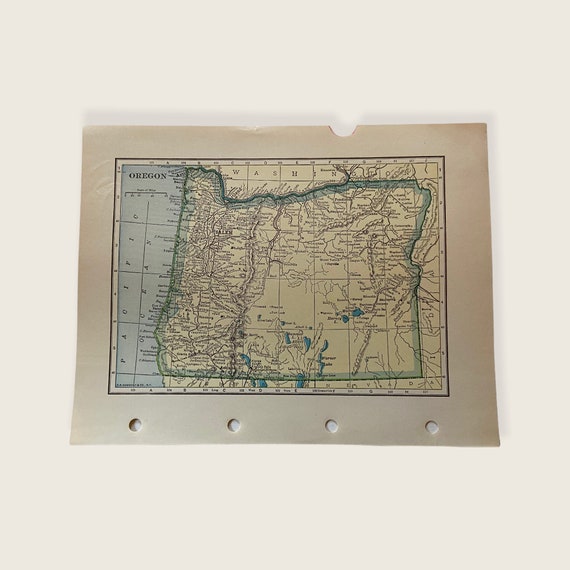 1920s Oregon Map. Antique State Map of Oregon Old Historical | Etsy