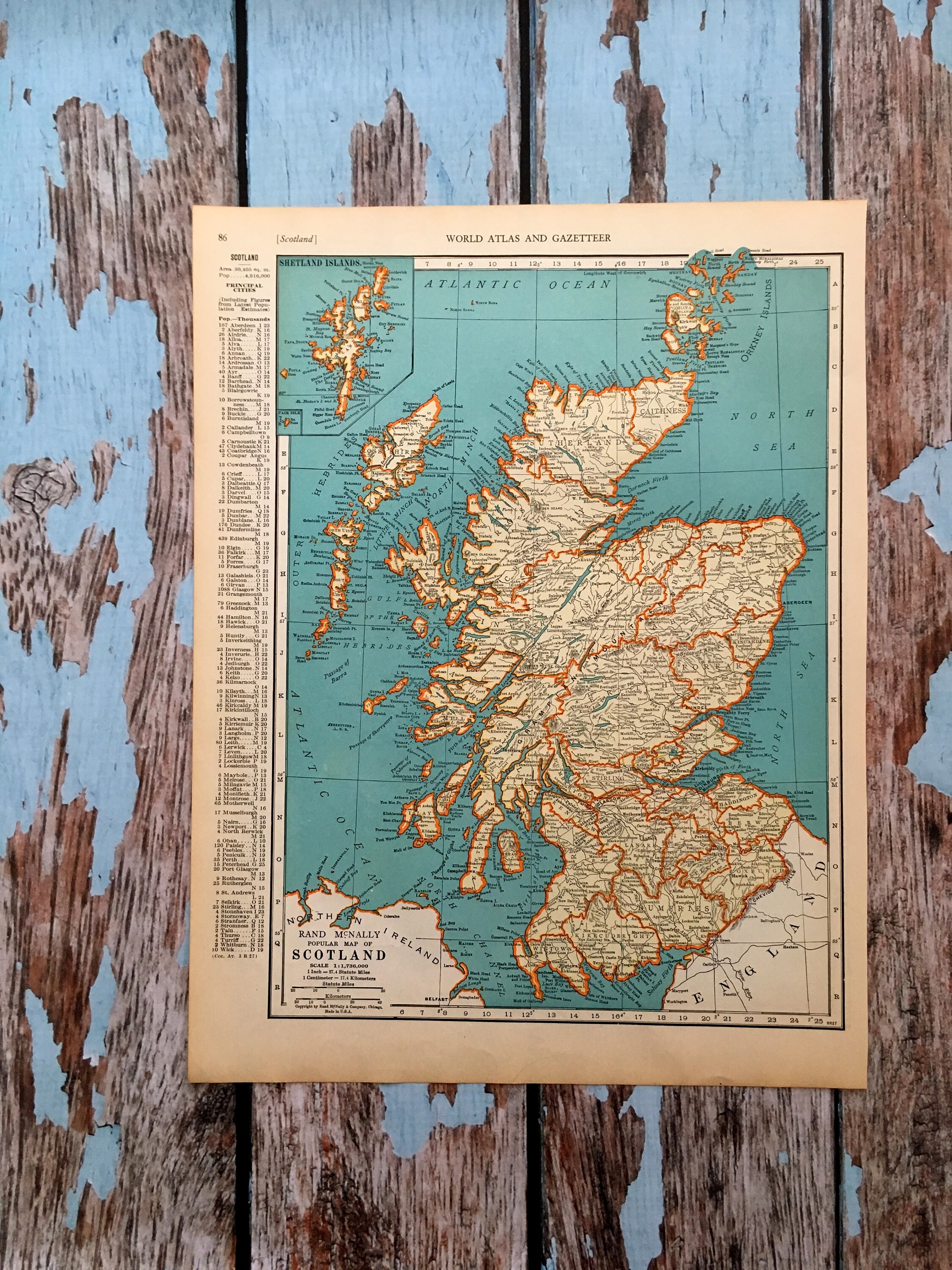 1937 Scotland Antique Map. Old Map of Scotland. Historical - Etsy UK