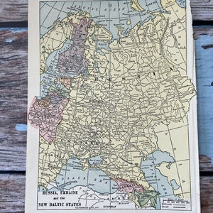 1925 Russia Ukraine & New Baltic States Antique Map. Old - Etsy