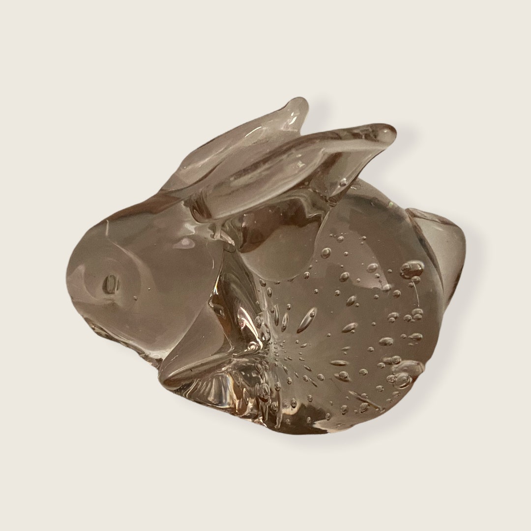 Vintage Bullicante Crystal Rabbit Paperweight. Leonard Silver MFG ...