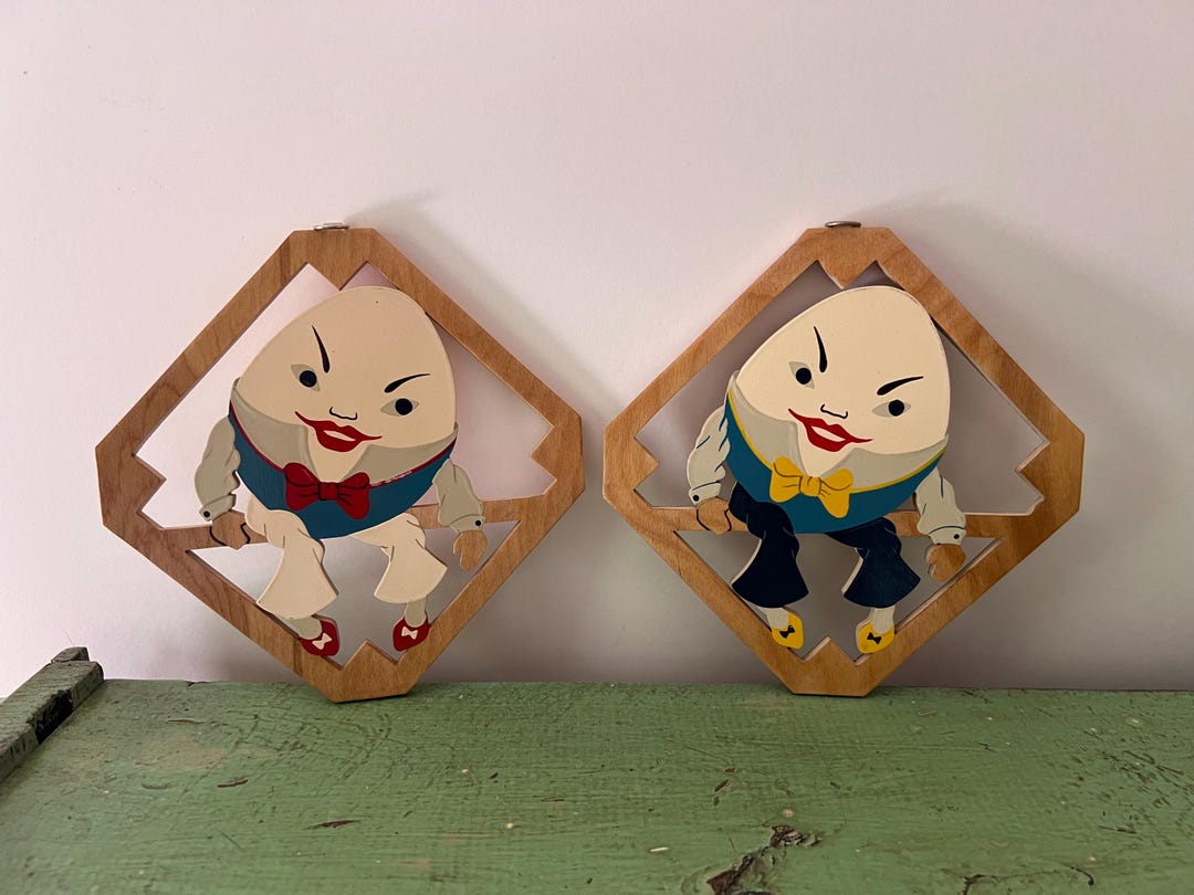 Vintage Humpty Dumpty 1950s Nursery Rhyme Wall Hanging Decor. Retro ...