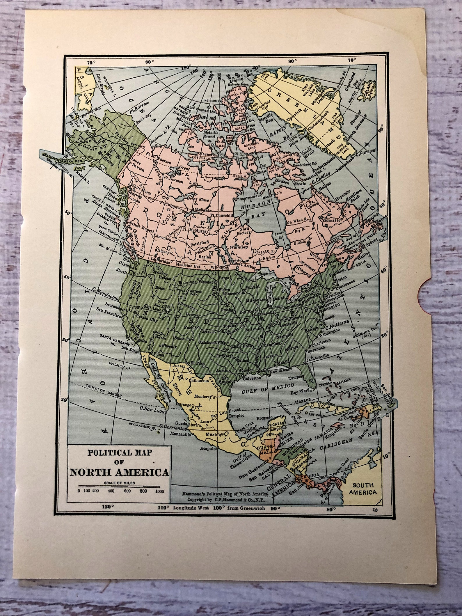 1920s North America Antique Map. Old Historical Print - Etsy